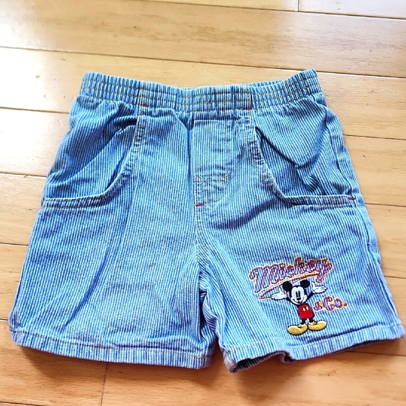 Disney | Bottoms | 4t Mickey Mouse Blue Striped Kids Shorts | Poshmark
